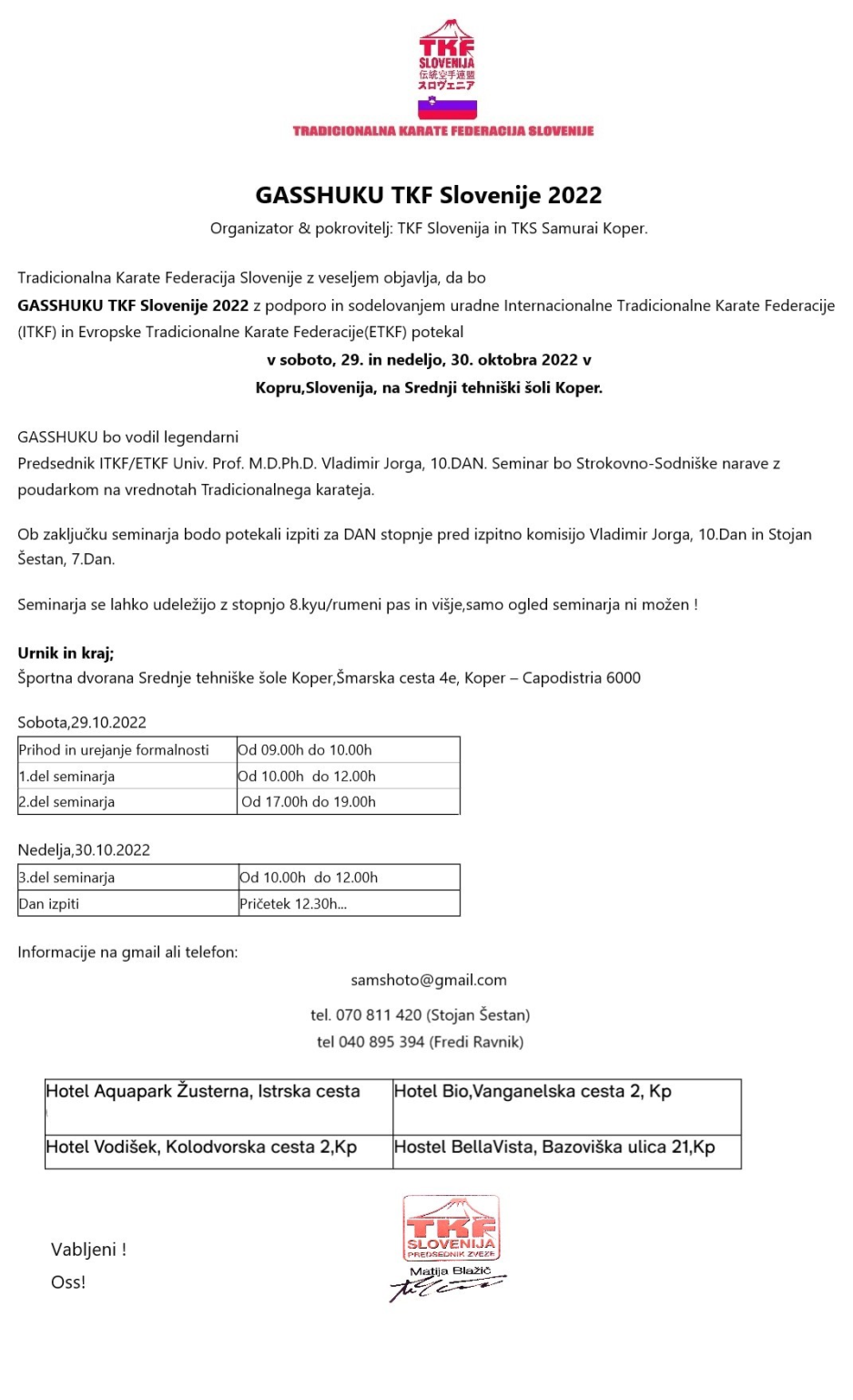 GASSHUKU TKF Slovenije 2022 - TKF Slovenija
